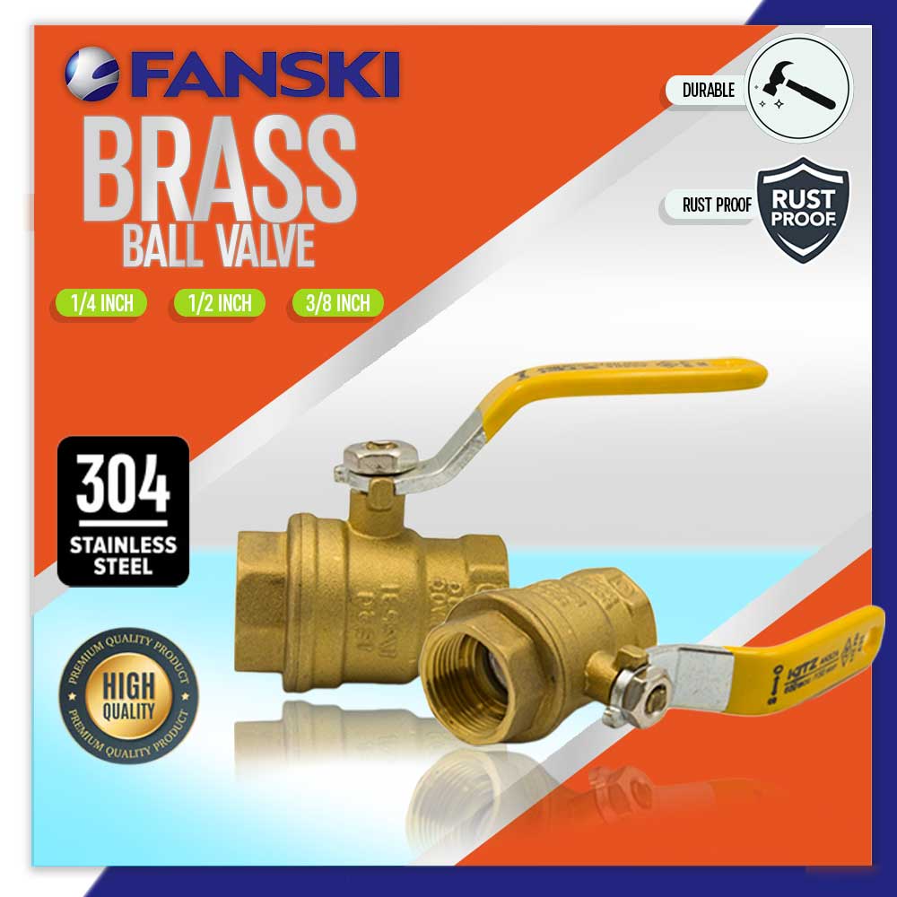 Heavy Duty Brass Ball Valve Brass Stopcock 1/2",3/8",1/4" Inch Injap ...