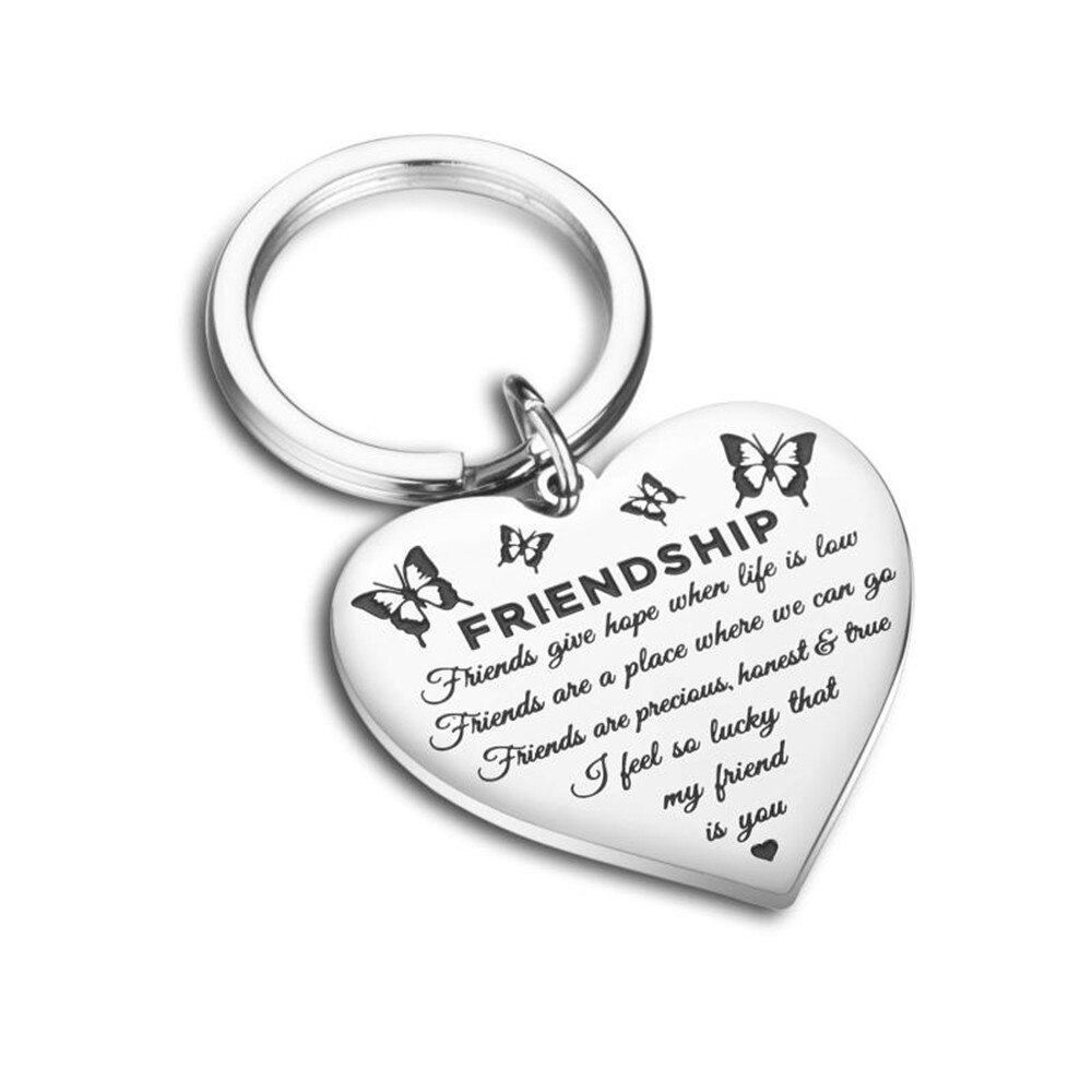 Jewelry Beautiful Butterfly Hearts Stainless Steel Friendship Key Chain ...