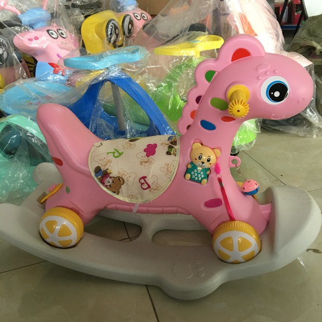 (Real Photo) 2-in-1 rocking horse that doubles as both a rocking and a ...