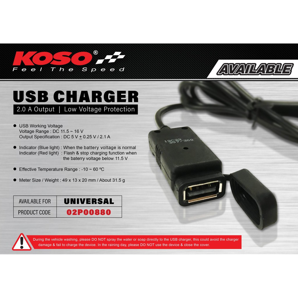 Original Koso Usb Charger 2.0 A Output | Shopee Malaysia