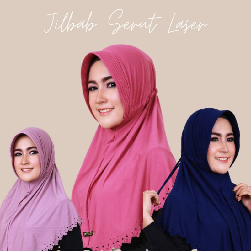 Instant Hijab Drawstring Lasercut Jeglok Bergo Cutting Hijab Hijab ...