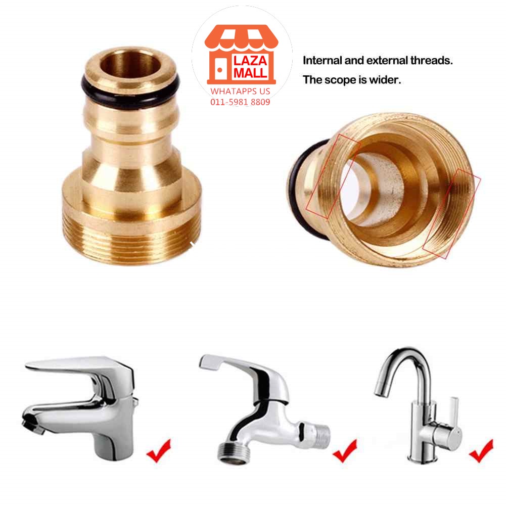 4 6 HUN EXTERNAL PIPE FAUCET CONNECTOR THREAD FITTING BRASS METAL CLIP ...