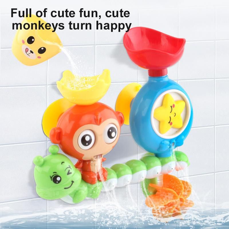 READY STOCK Baby Bath Swimming Play Toy Set Monkey / Dinasour Turn ...