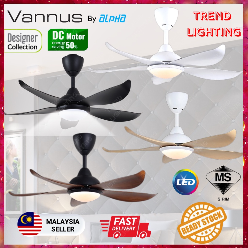 ALPHA Vannus LUNA LED 5B Ceiling Fan DC Motor 3 Blades 6 Speeds Remote ...