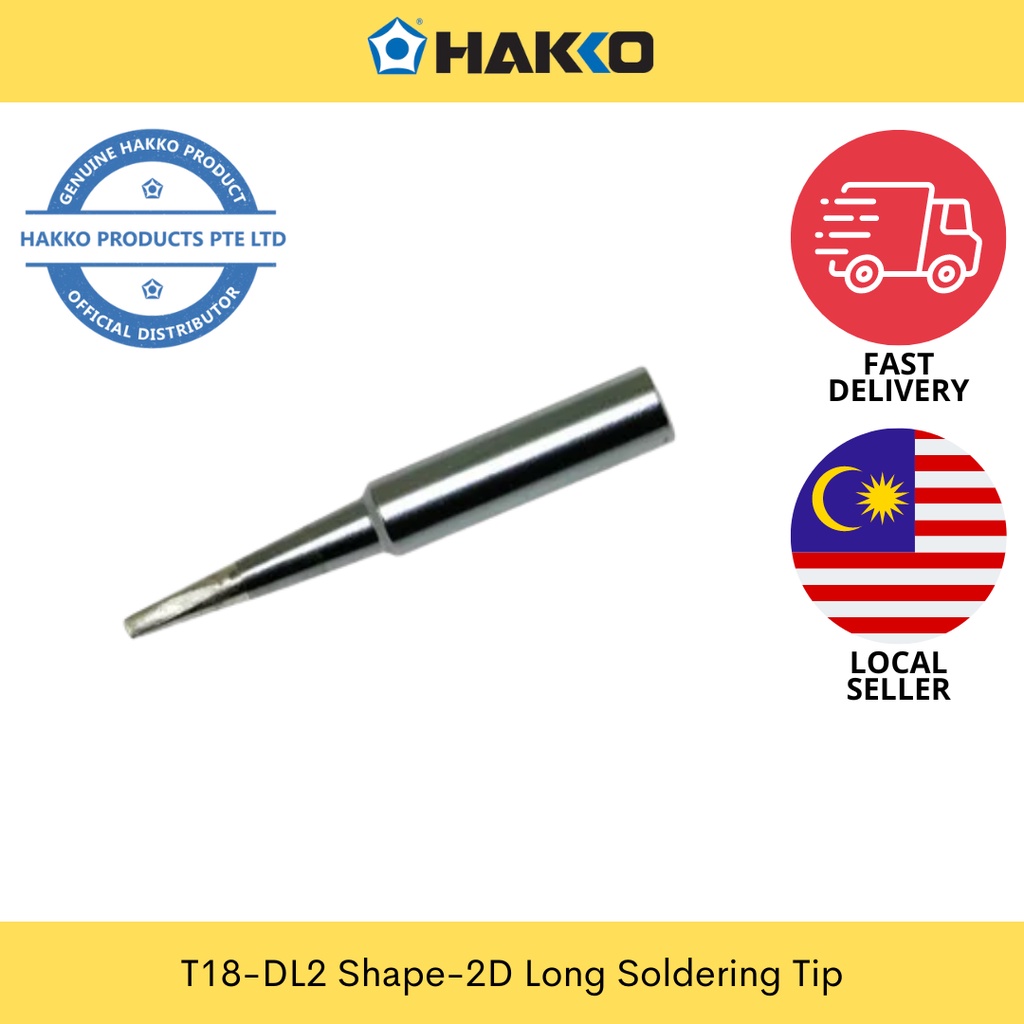 HAKKO SOLDERING TIP T18-DL2 SHAPE-2D LONG | HAKKO PRODUCTS T18 SOLDERING STATION REPLACEMENT TIP ...