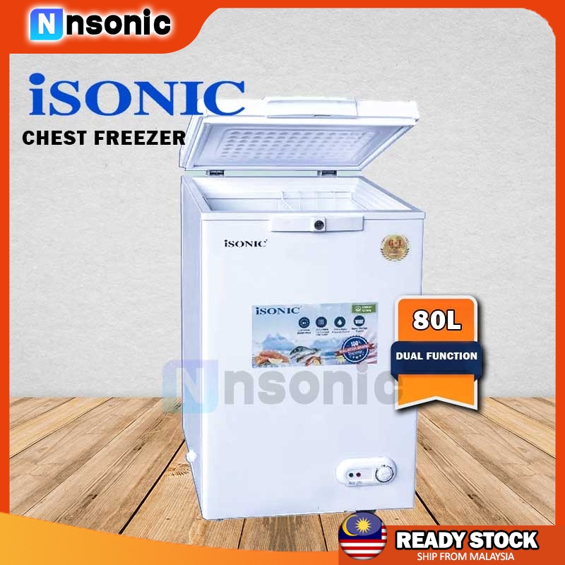 Isonic Dual Function Chest Freezer 80L ICF-W92 ICFW92 | Shopee Malaysia
