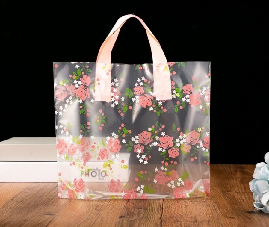 (50pcs) Premium Goodies Bag(S size-30x25cm & 35x30cm) Shopping Plastic ...