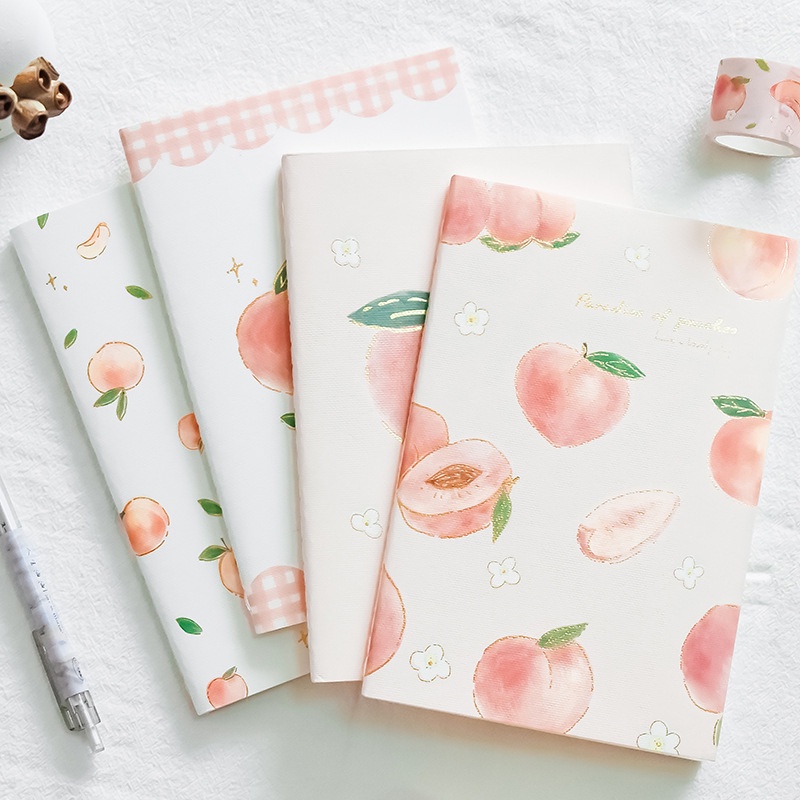 Ins Kawaii Korean Style A5 B5 Peach Printed Notebook | Cute Peach Say ...