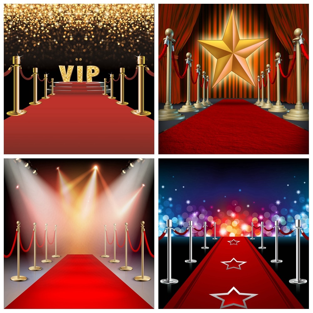 Stage Backdrop Photography Red Carpet VIP Party Gold Polka Dots Baby ...