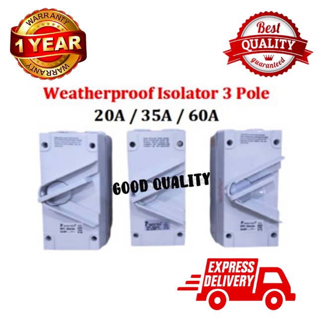 Himel Isolator 3Phase Switch 20A/35A/63A Isolating Weatherproof Outdoor Waterproof Isolator ...