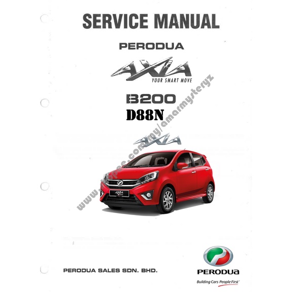 Perodua Axia B200 & D88N Supplement 2013 - 2021 Factory Service Manual ...