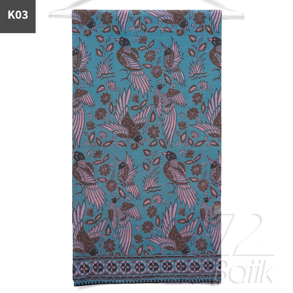 KATUN Premium BATIK Fabric Cotton Material Garden Bird Motif Blue Color ...