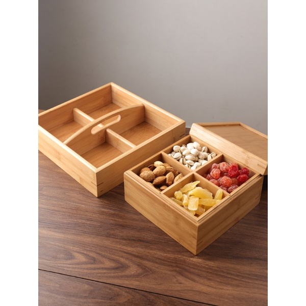 WOODEN BAMBOO TRAY STORAGE BOX SNACKS CANDY CONTAINER | Shopee Malaysia