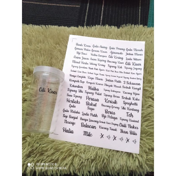 | FREE Sticker Lampu Kipas | 70pcs Sticker Label Dapur , Stiker Rempah ...