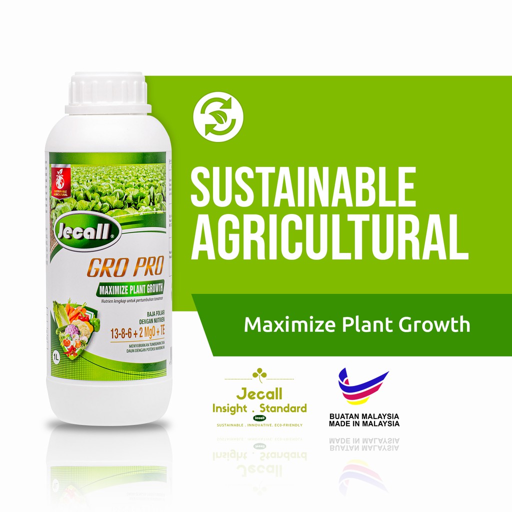 Jecall GRO PRO 1L Growing Foliar and Drip Irrigation Fertilizer / Baja ...