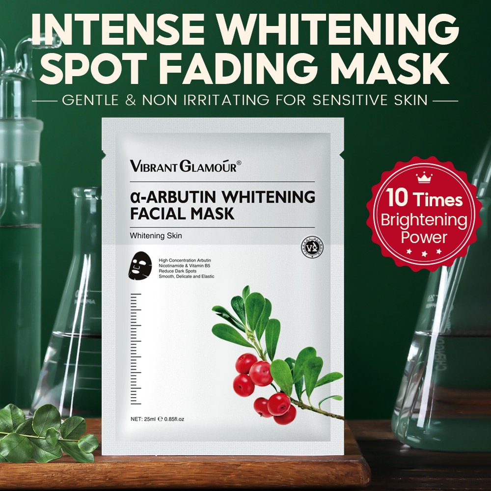 VIBRANT GLAMOUR α-Arbutin Facial Mask Spot Fading Reduce Pigmentation ...