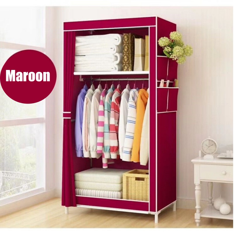 D.I.Y Zipped Wardrobe Self Assembly Non Woven Cloth Curtain Wardrobe ...