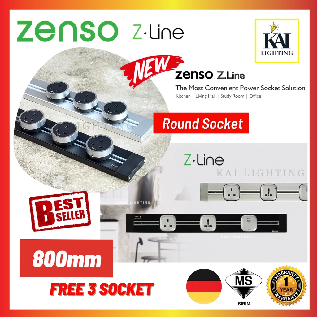 Zenso Z-Line Power Track 800mm FREE 3unit Universal / Usb Socket ...