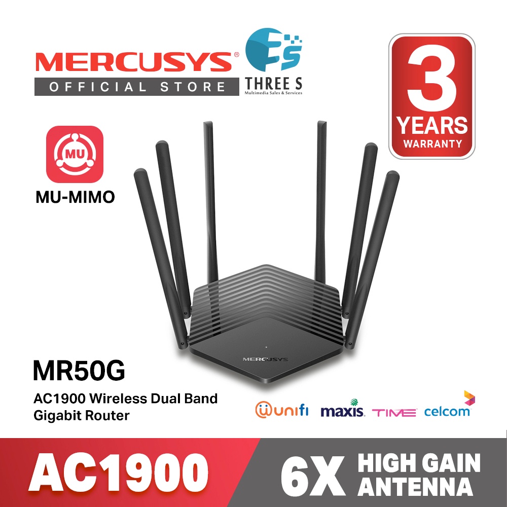 Mercusys MR50G AC1900 Wireless Dual Band Gigabit Router | Shopee Malaysia