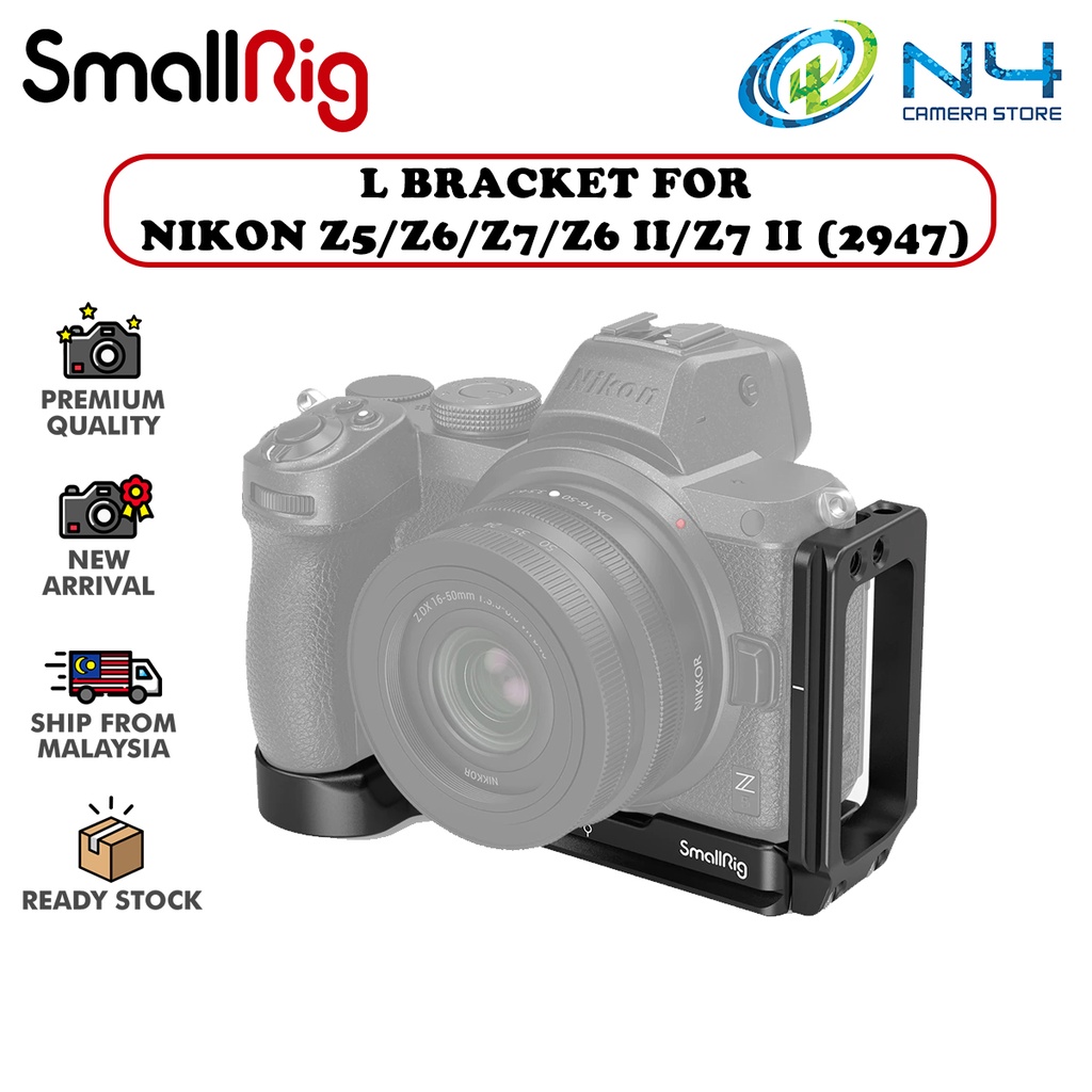 SmallRig Camera L Bracket for Nikon Z5/Z6/Z6II/Z7 Camera w/ Arca-Type 1 ...