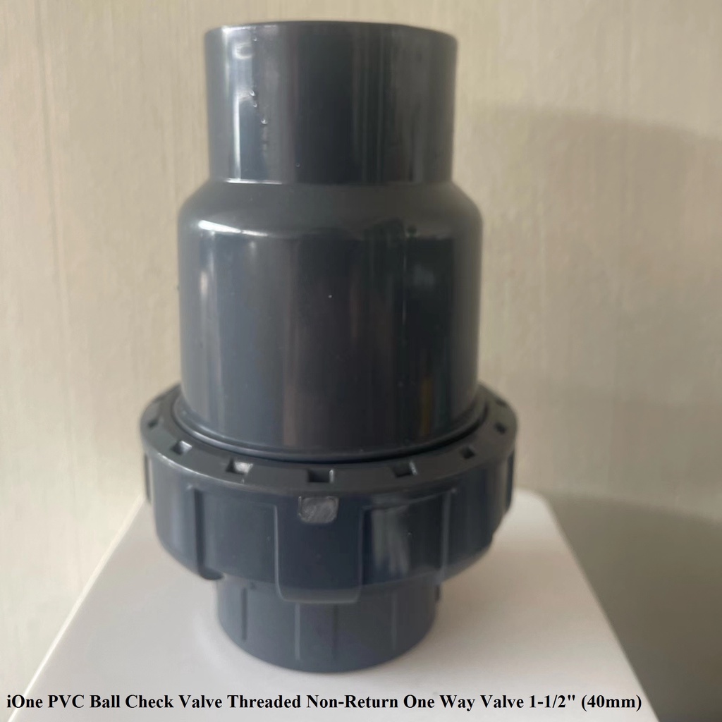 iOne PVC Ball Check Valve Threaded Non-Return One Way Valve 1-1/2 ...