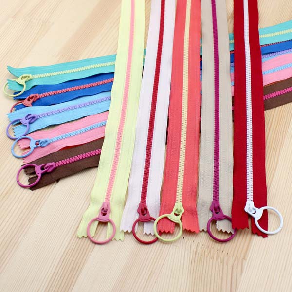 30CM CONTRAST COLOR Resin Zipper lifting ring quoit zipper pull head ...