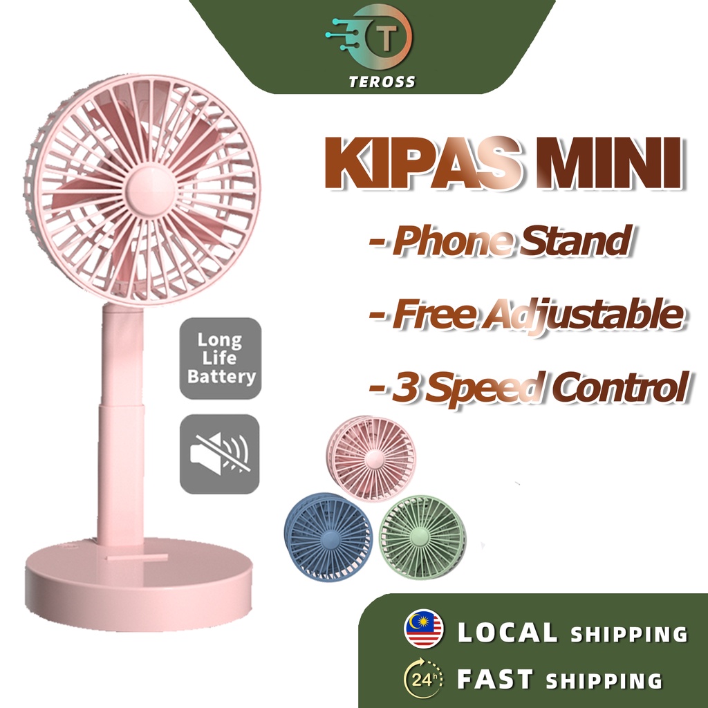 K12 Kipas mini USB Portable Fan Rechargeable Mini Fan Strong Wind ...