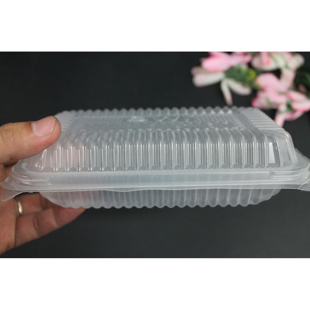 100pcs Big Disposable Plastic PP Food Lunch Box (transparent) | Shopee ...
