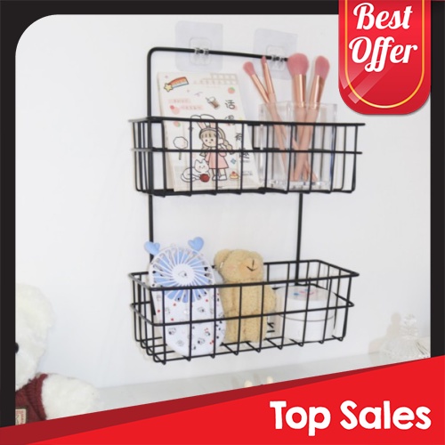 [Ready Stock] 2 Tier Wall Mount Storage Hanging Rack Rak Dinding 2 ...