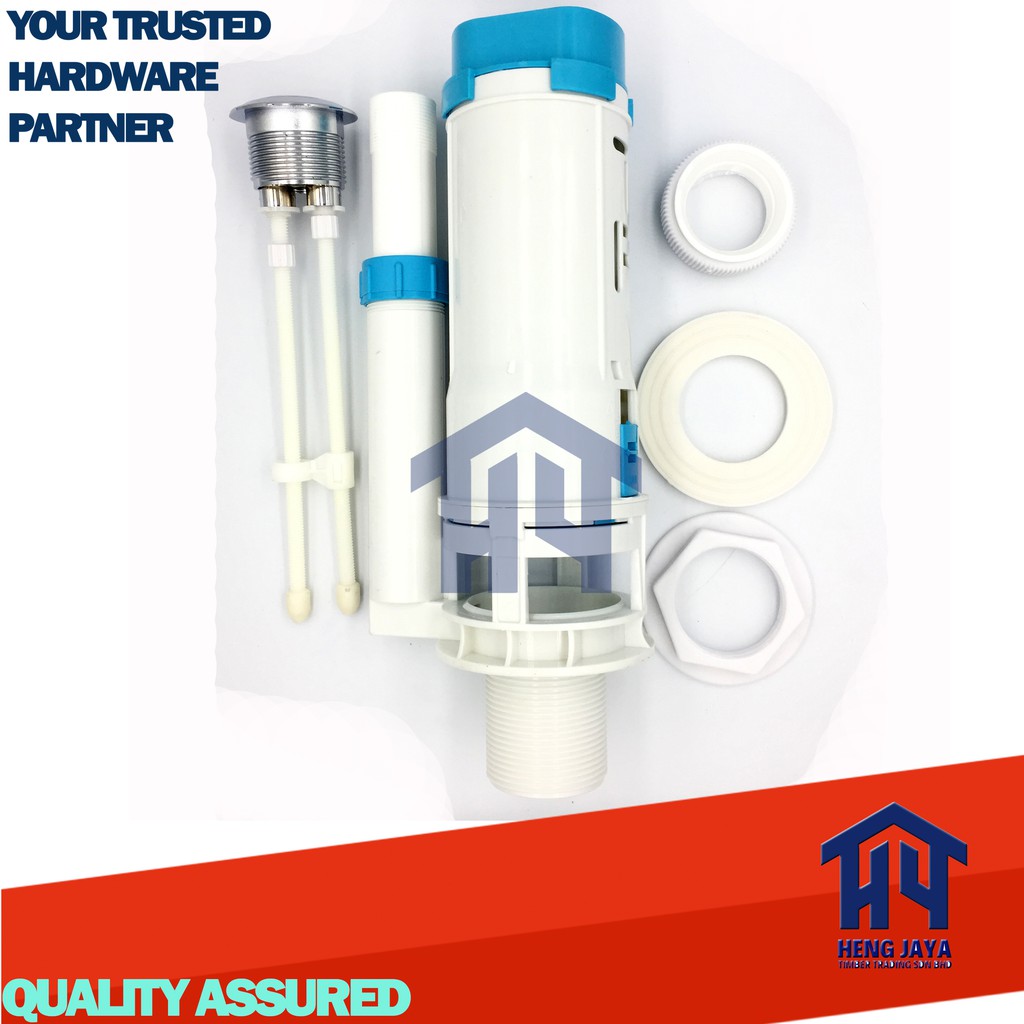 [TECHPLAS] S300A LOW LEVEL 40MM CHROME PUSH BUTTON LIFT UP OUTLET FLUSH VALVE with Dual Push ...