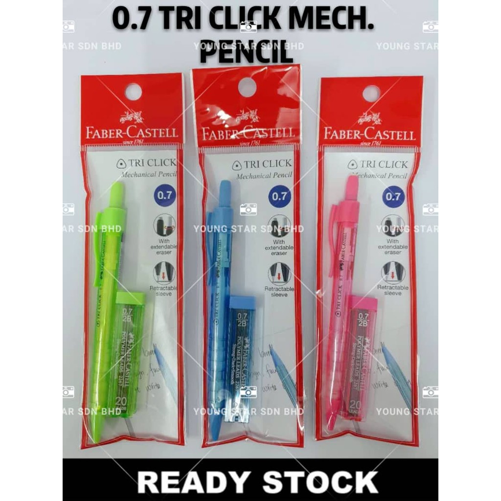 Faber Castell Tri Click Mechanical Pencil 0.7mm ( pastel barrel ...