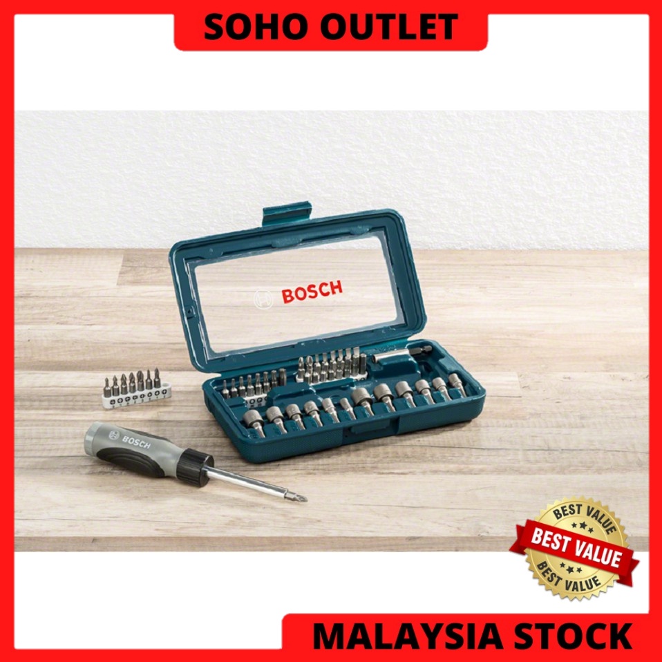 Set Pemutar Skru Pelbagai Mata Jenama BOSCH Tahan Lasak 46pcs Ratchet ...