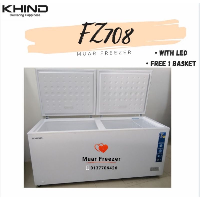 (MUAR FREEZER) KHIND Chest Freezer With Led FZ708 708liter | Shopee ...