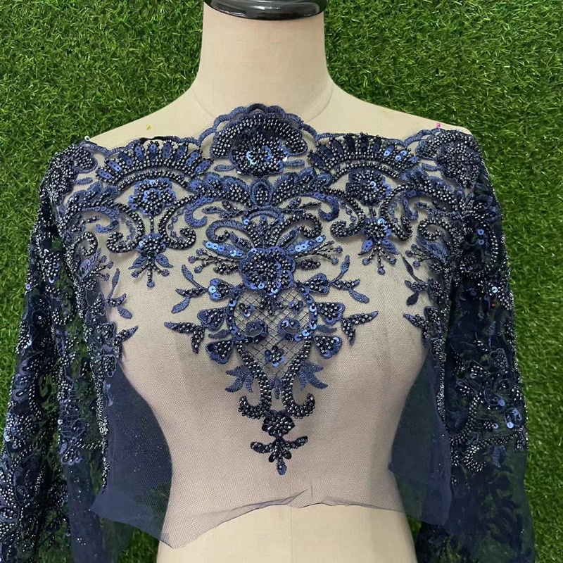 Premium Border Lace Manik Tinggi 29cm Renda Labuci Manik Lace Baju ...