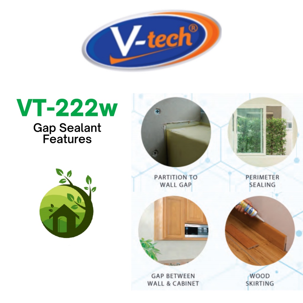 V-Tech VT-222 All PURPOSE GAP SEALANT 222 White 450gram Silicone ...
