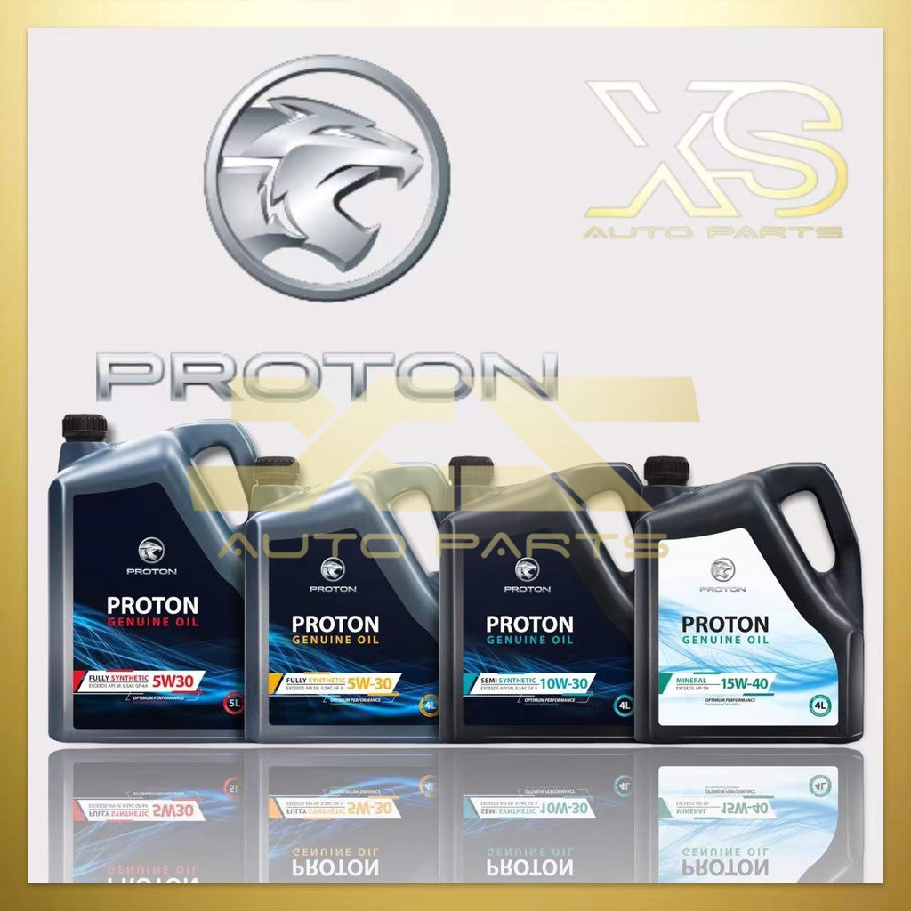 PROTON ENGINE OIL 4L 5W40 / 10W40 / 5W30 / 10W30 /15W40 SN/CF | Shopee ...