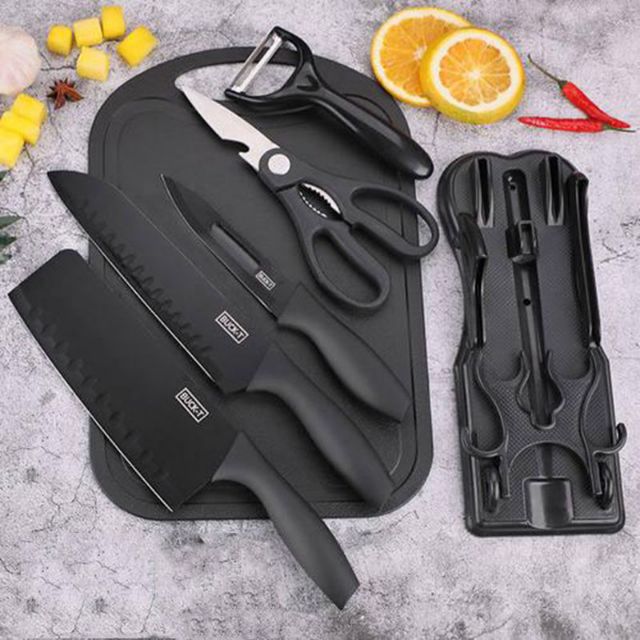 💥READY STOCK💥7PCS STAINLESS STEEL SET KNIFE BLACK. | Shopee Malaysia
