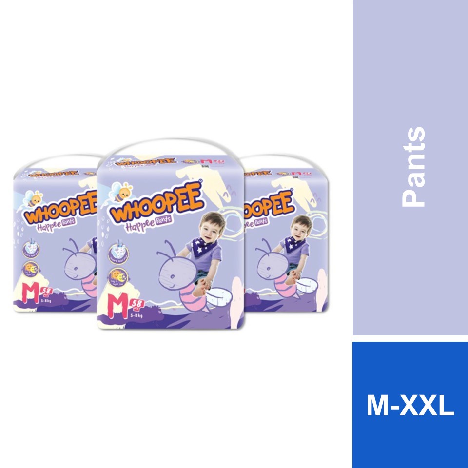 Whoopee Pants M58 / L48 / XL44 / XXL38 X (3 Packs) | Shopee Malaysia