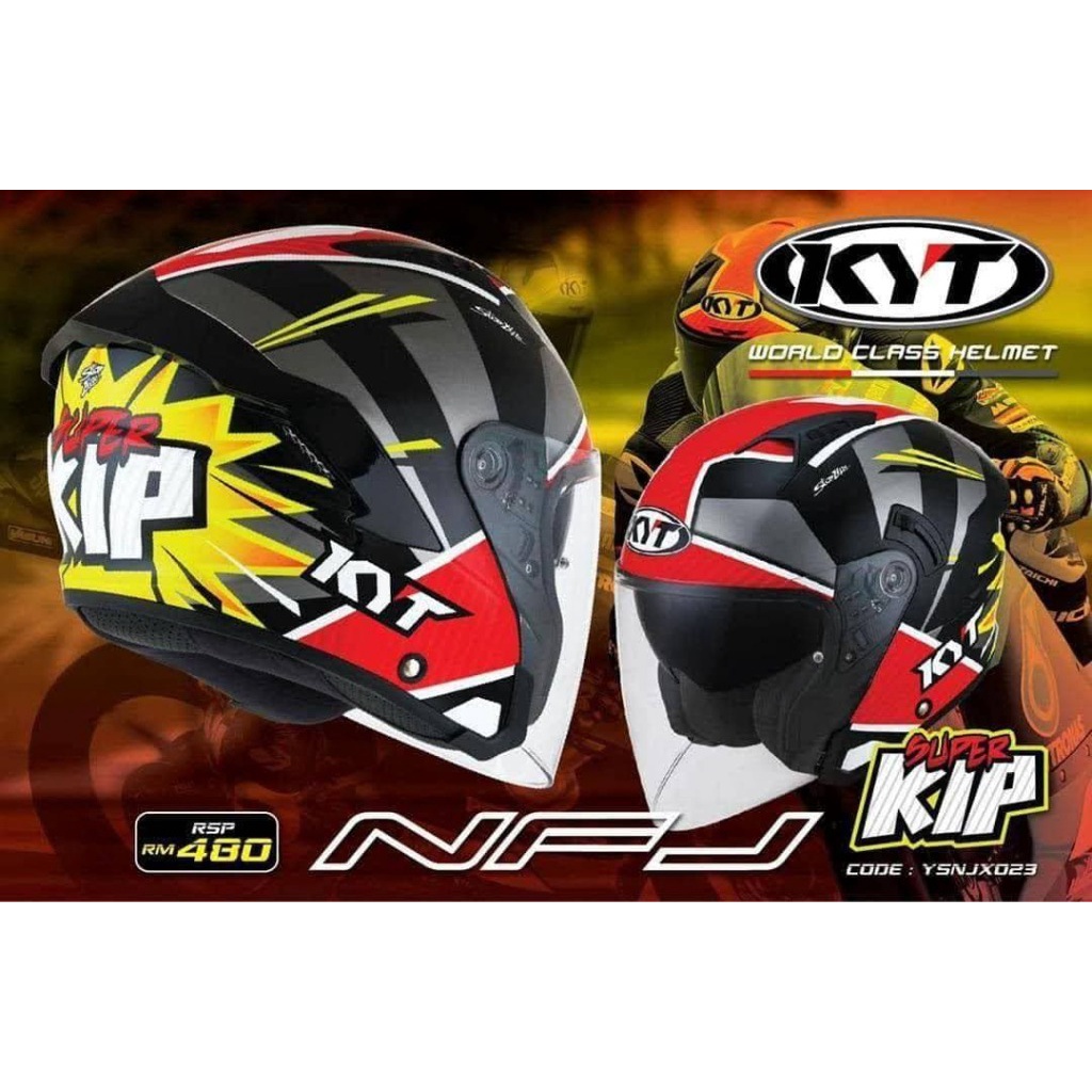NEW ARRIVED 💯% ORIGINAL KYT NF-J SUPER KIPS DOUBLE VISOR HELMET / NFJ ...