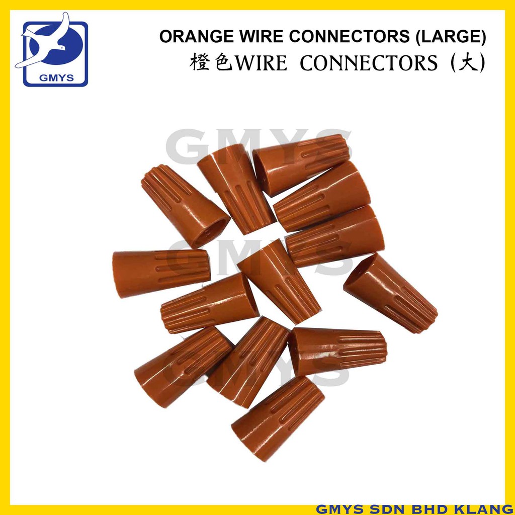 K10 - 100 pcs x Wire connectors orange 22mm (Twist on for 5-8 wires ...