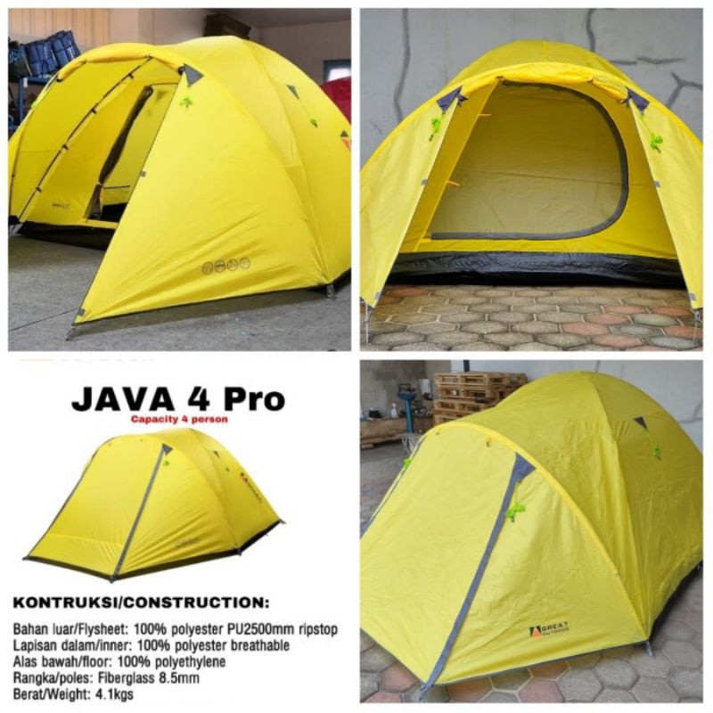 TENDA Go original great outdoor Java 4 pro Tent, Capacity 4-5 People, Tent | Shopee Malaysia