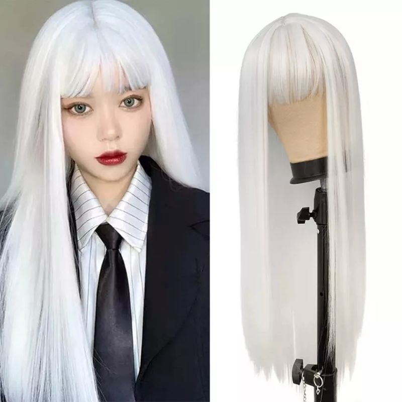 PUTIH Anna Kushina Korean Kpop White Cosplay Wig Kpop Wig Anime ...