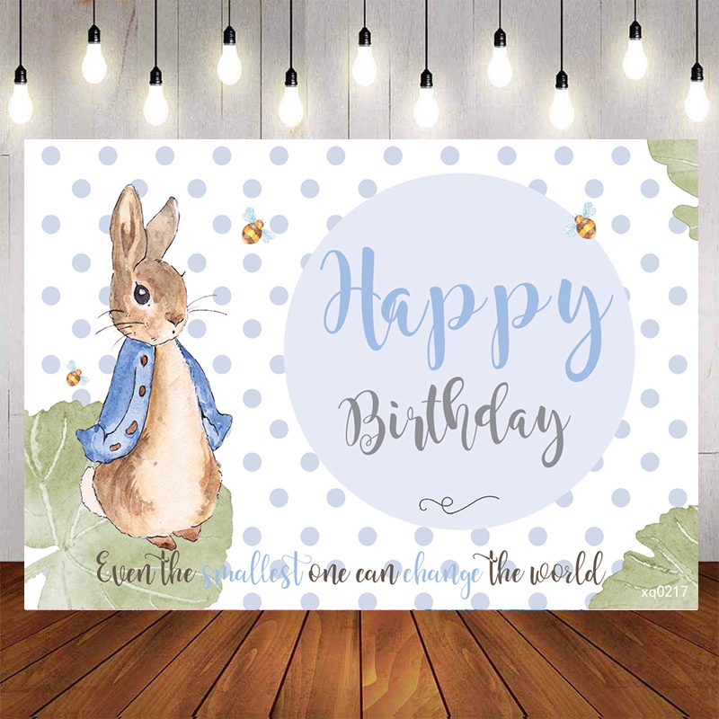 Peter Rabbit Bunny Birthday Backdrop Glitter Blue DotsPhotography ...