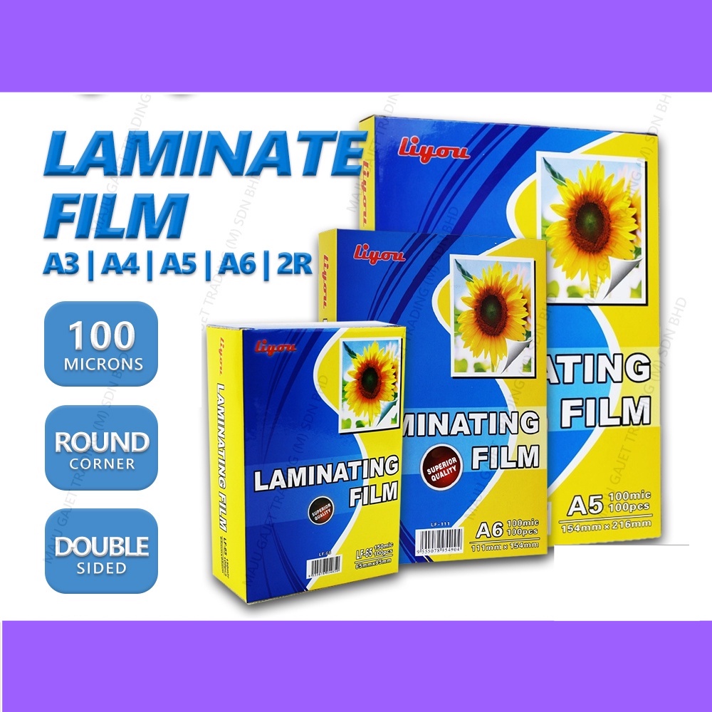 Laminating Sheet Laminate Pouch 2R A6 A5 A4 A3 Laminator Film Plastic Layer Paper Laminate ...
