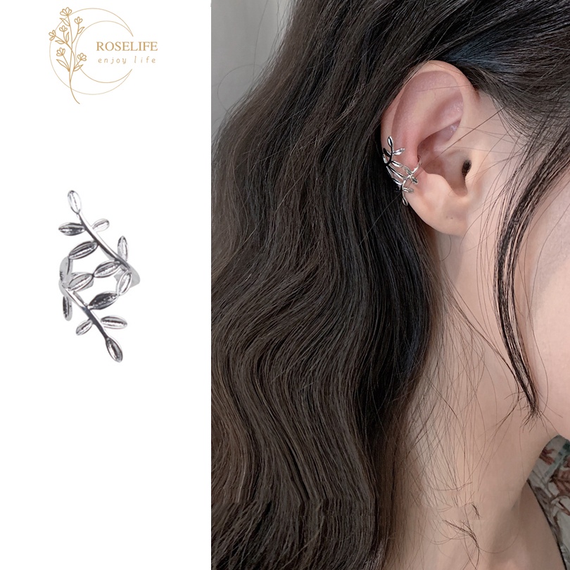 Roselife Chic Non Piercing Leaf Ear Cuff Earrings for Women Girls Leaves Cartilage Clip Earring ...