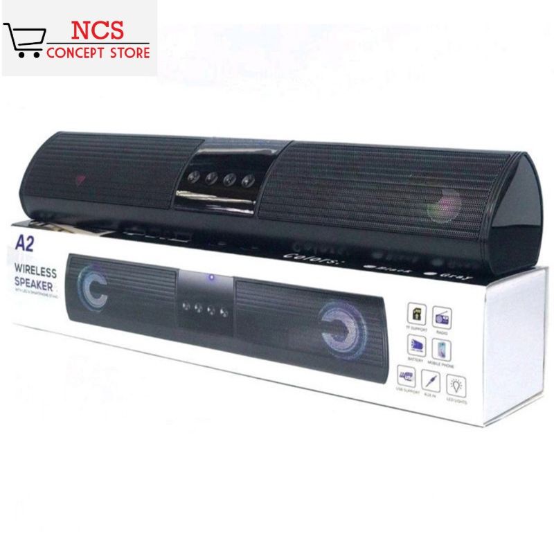 Wireless Bluetooth Speaker A2 HiFi Stereo Bass Boosted Soundbar with Radio AUX | Shopee Malaysia