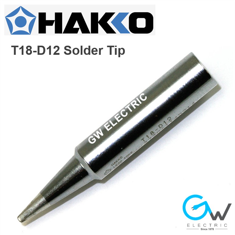 HAKKO T18-D12 1.2mm Straight Chisel Soldering Tip - Shape 1.2D (Japan) | Shopee Malaysia
