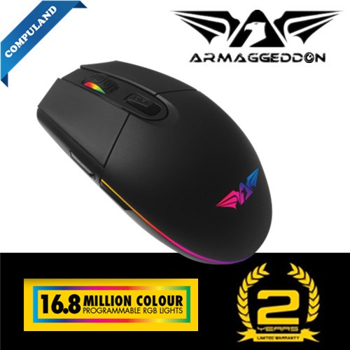 ARMAGGEDDON RAVEN III WIRED GAMING MOUSE LASER USB RGB BLACK 5 MACRO ...