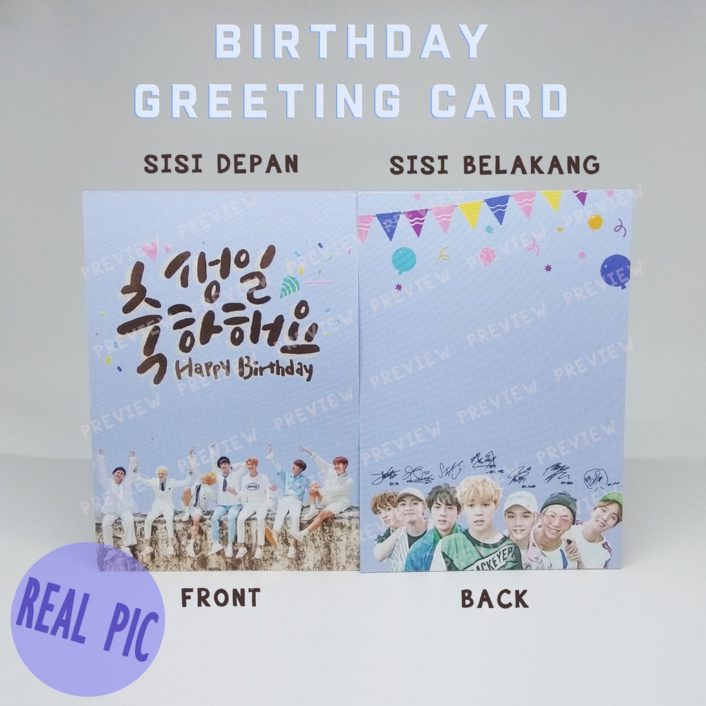 Bts Birthday Greeting Card | Kpop Birthday Greeting Card | Shopee Malaysia