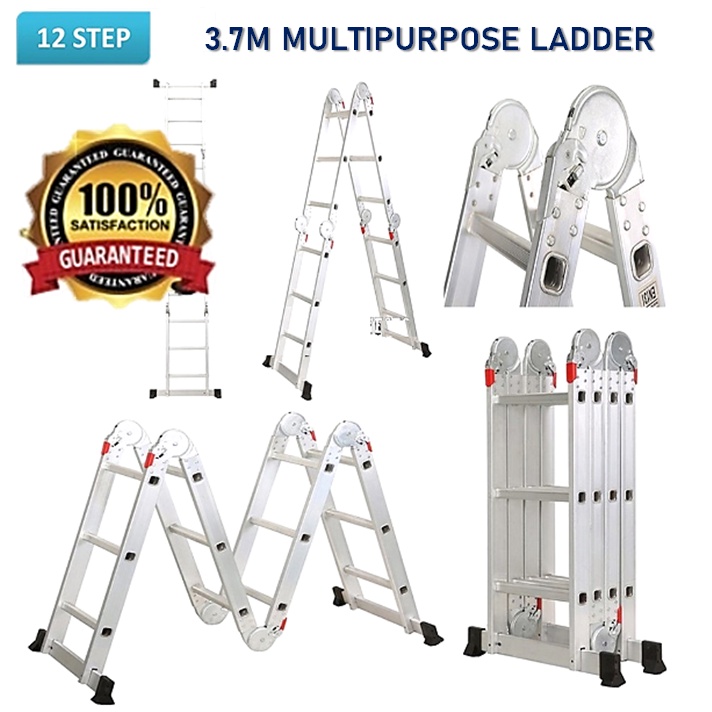 ( LD5 ) Heavy Duty Aluminium 24 Steps Multipurpose Ladder 6 Hinges MP24 ...